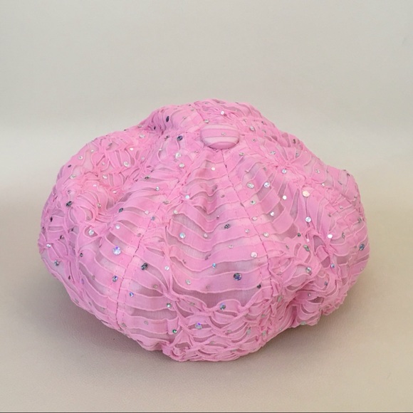 Accessories | Rhinestone Studded Pink Textured Cap | Poshmark